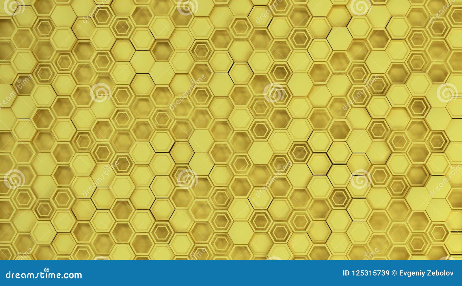Abstract 3d Background Made of Yellow Hexagons Stock Illustration ...