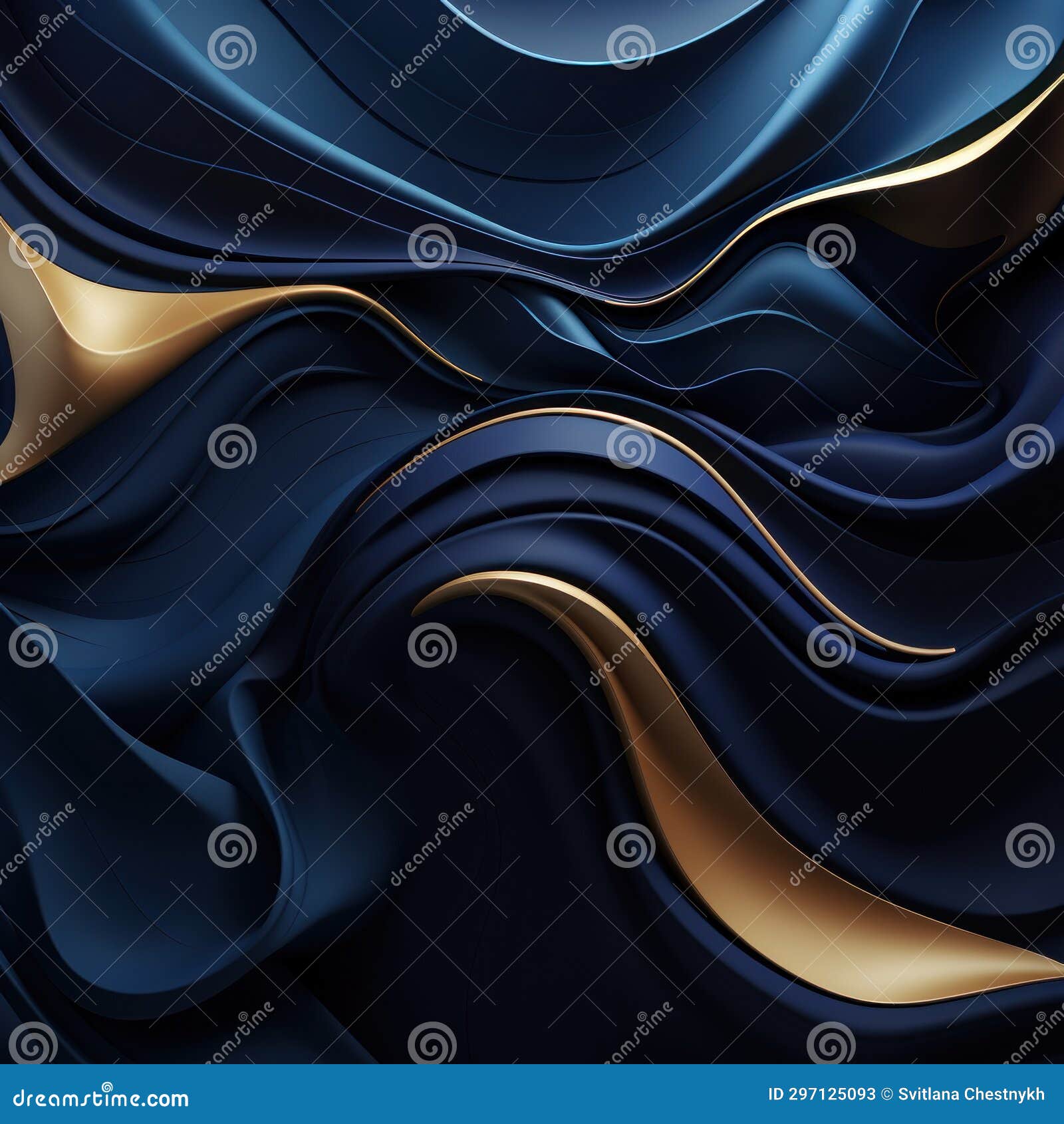 Abstract 3D Background with Monochrome Wavy Flowing Liquid Paint Stock ...