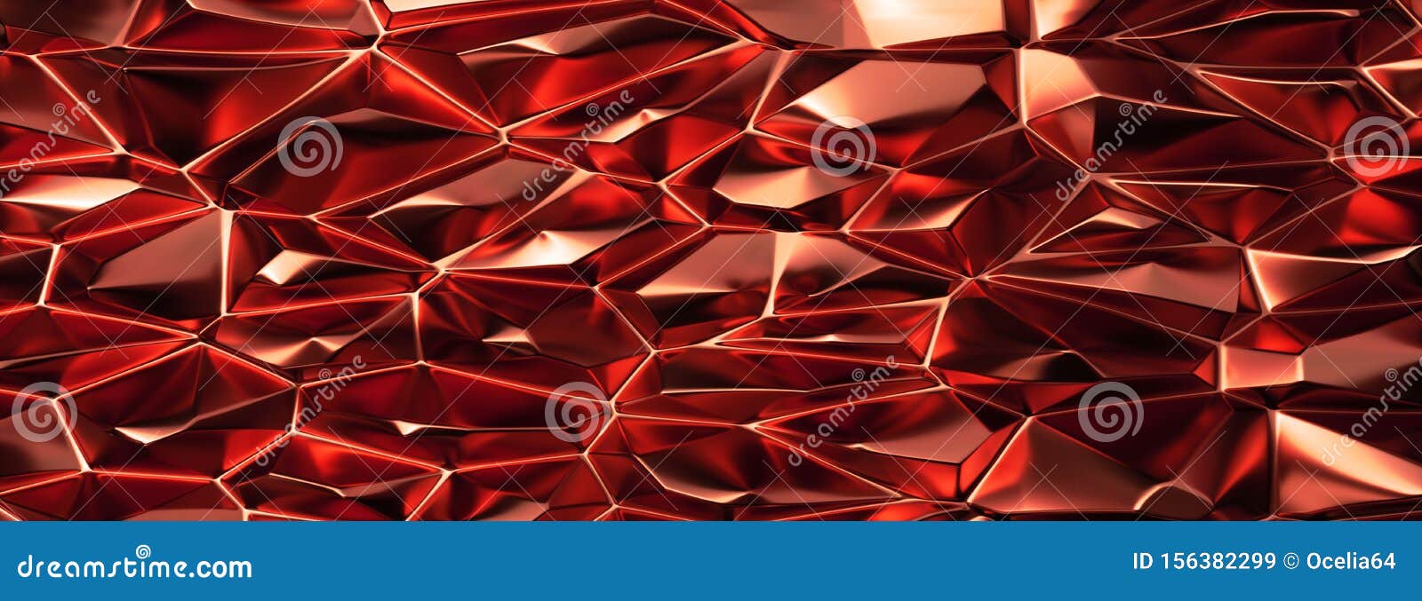 Abstract Red Crystal Ruby Surface Triangle Ceiling Wide Banner Stock ...