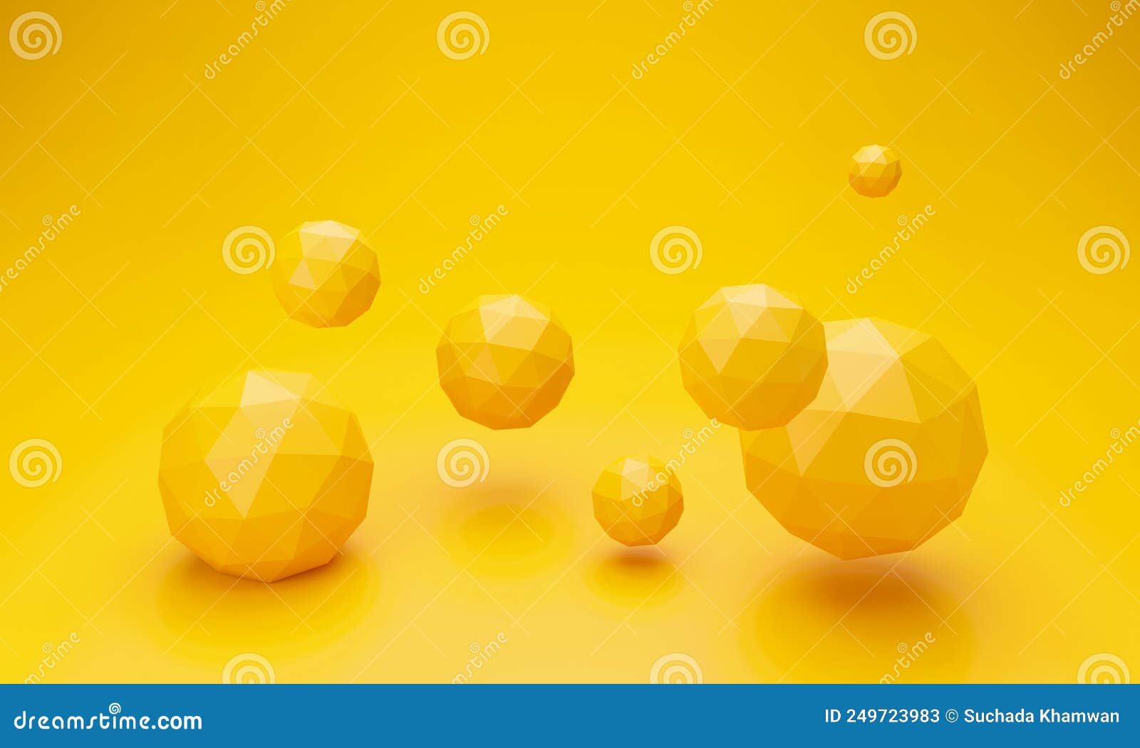 Abstract 3D Background, 3D Rendering of Element Ico Sphere Yellow ...