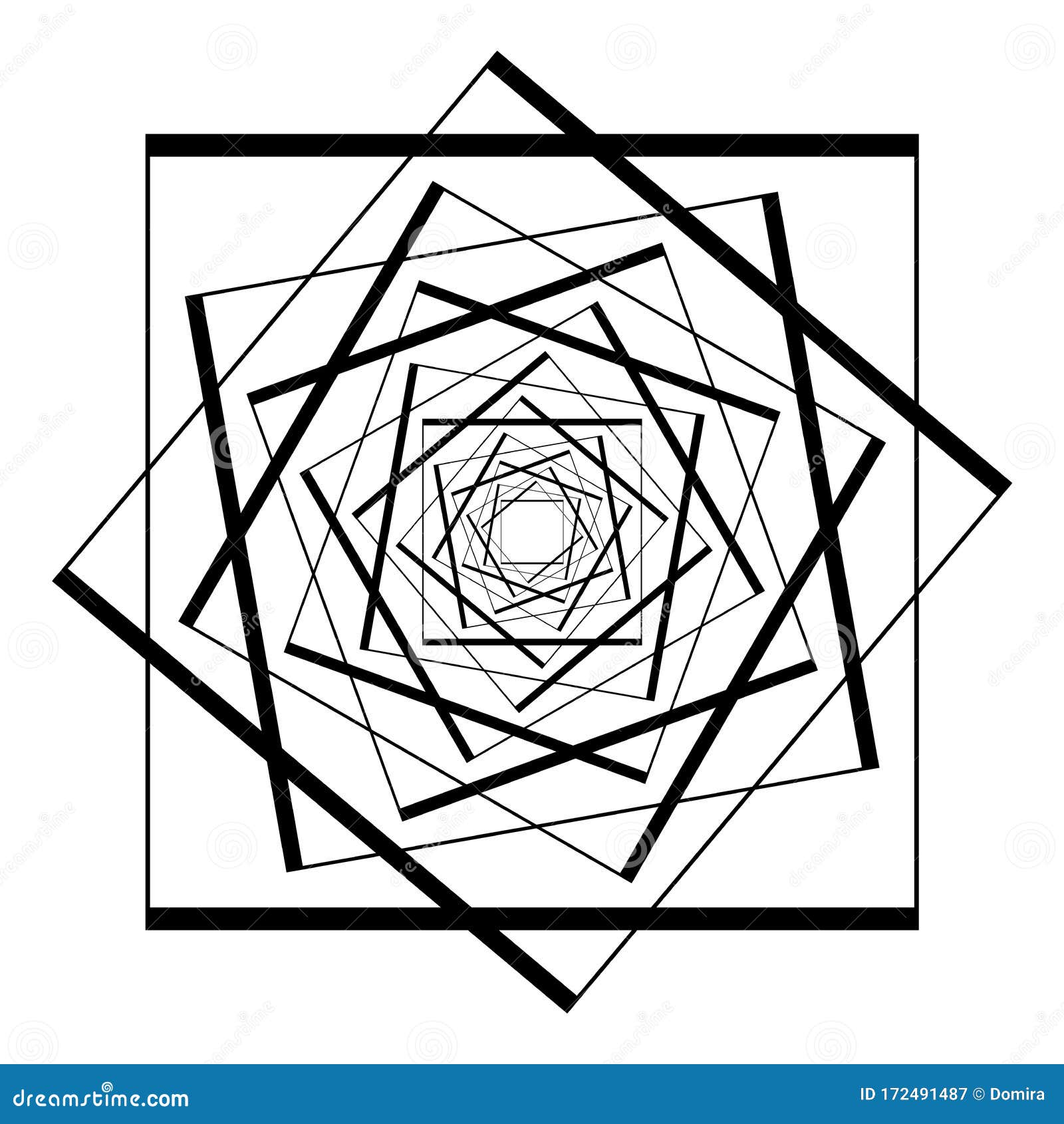 Abstract 3D Background with Simple Geometric Figure. Rotated Square ...