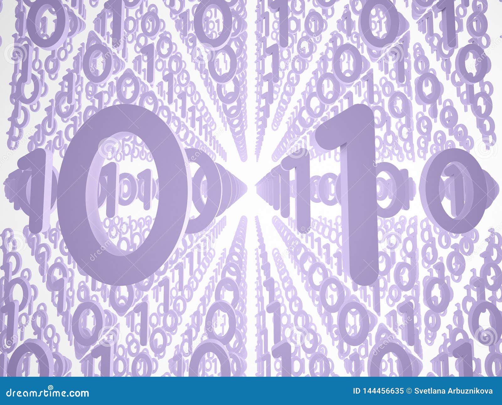 Abstract 3d Background, Structure with Number 0 and 1. Array Numbers ...