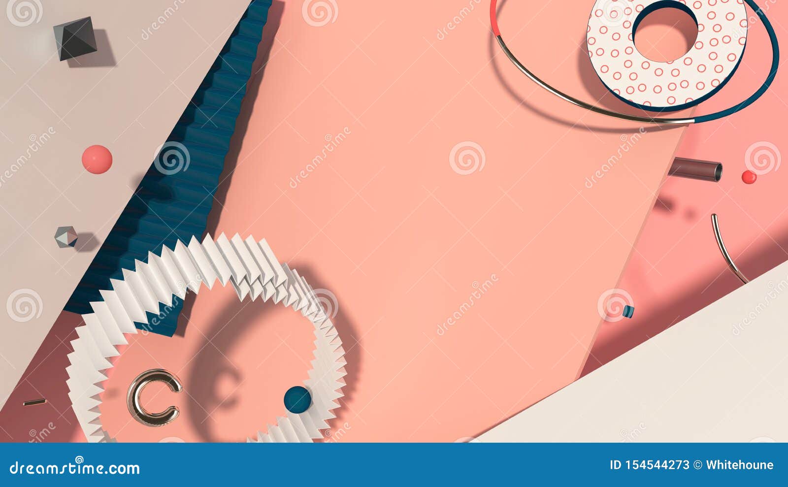 Abstract 3D Background in Trendy Colors with Unusual Objects and Shapes ...