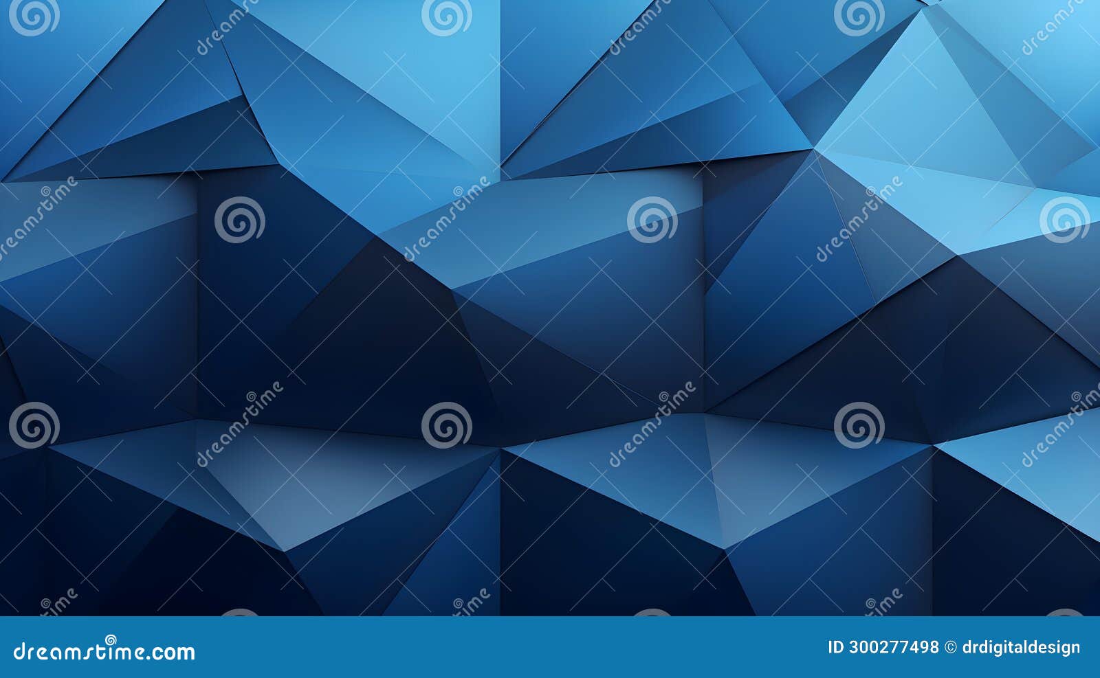 Abstract 3D Background of Triangular Shapes in Blue Colors. Modern ...