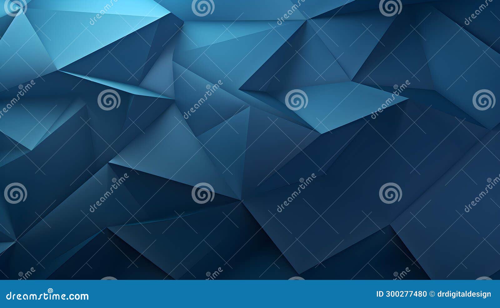 Abstract 3D Background of Triangular Shapes in Blue Colors. Modern ...
