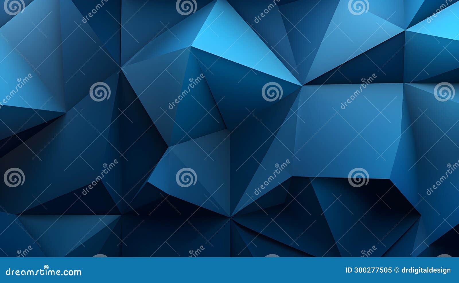 Abstract 3D Background of Triangular Shapes in Blue Colors. Modern ...