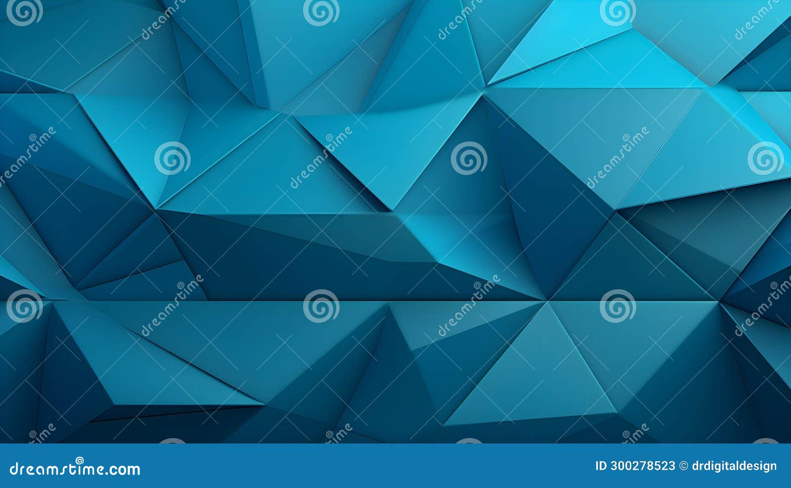 Abstract 3D Background of Triangular Shapes in Cyan Colors. Modern ...