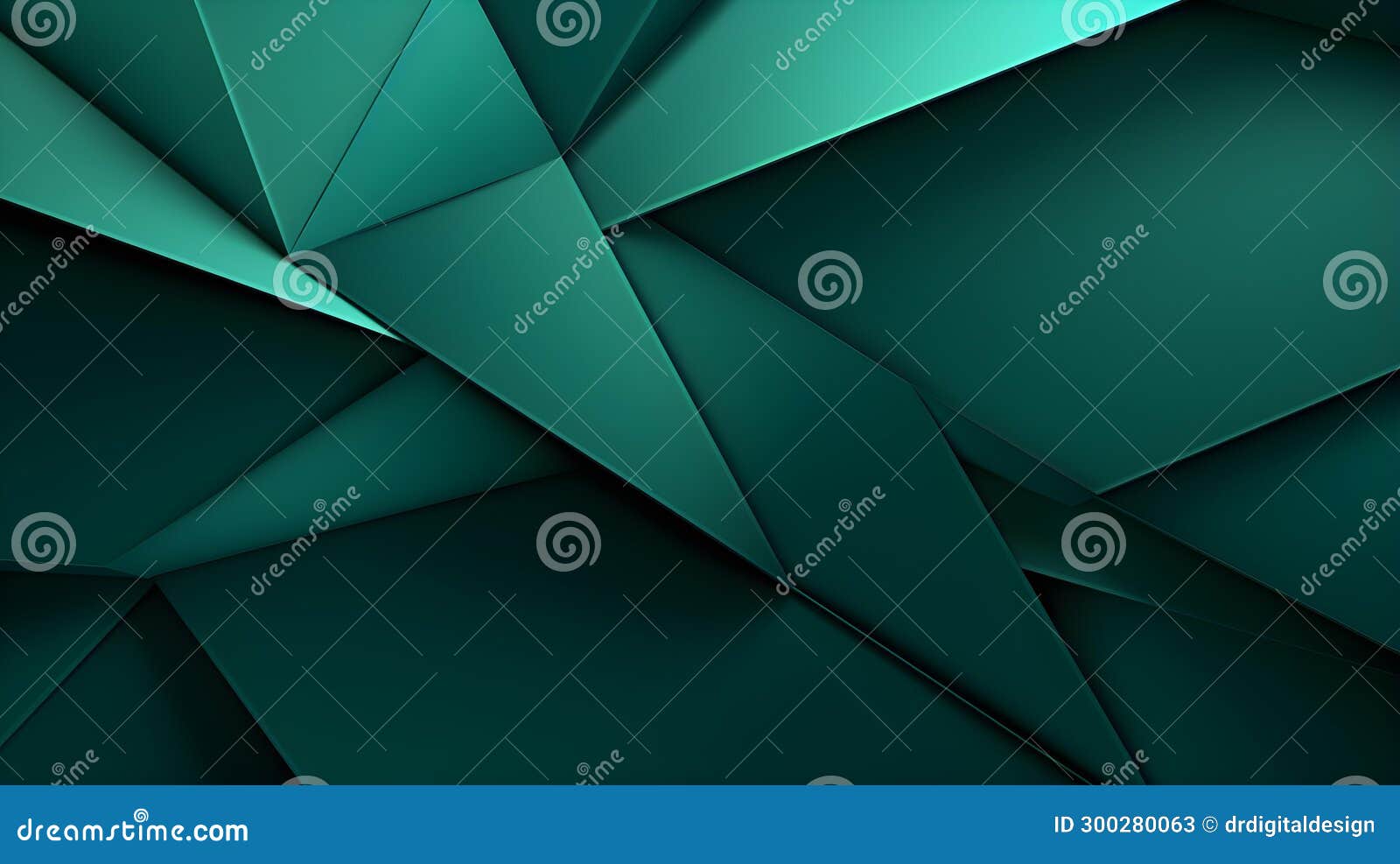 Abstract 3D Background of Triangular Shapes in Emerald Colors. Modern ...