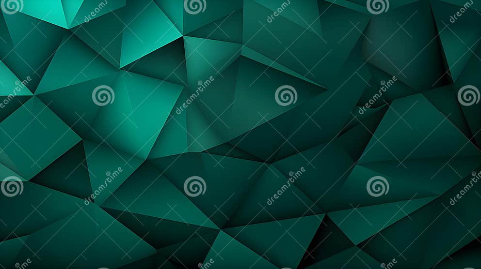 Abstract 3D Background of Triangular Shapes in Emerald Colors. Modern Wallpaper of Geometric ...