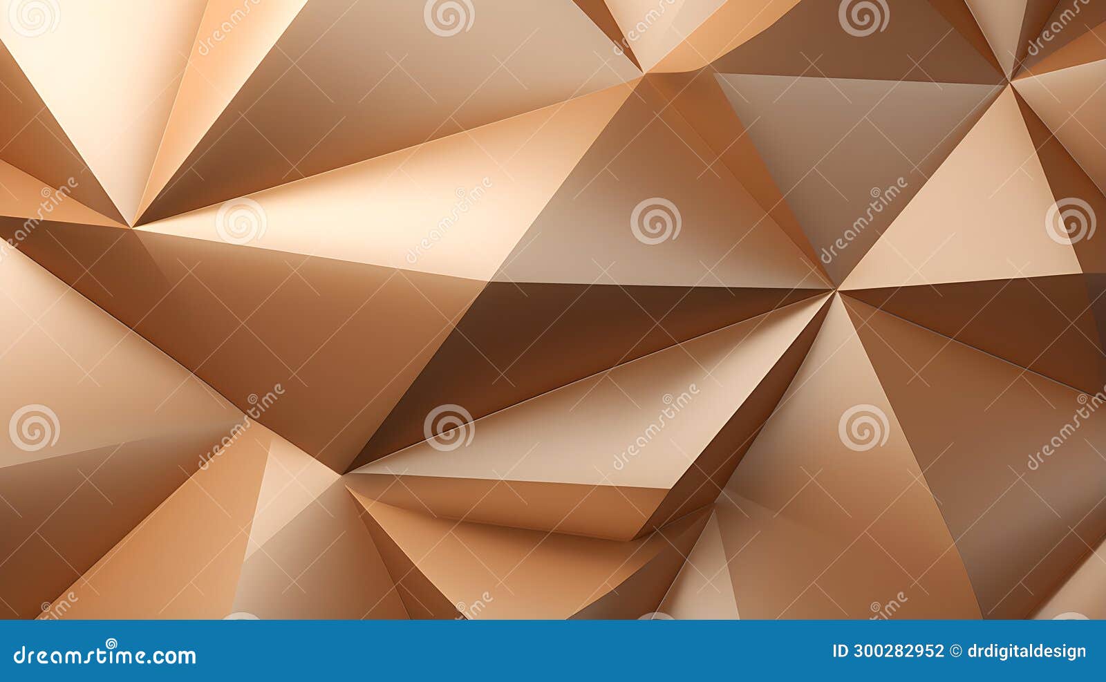 Abstract 3D Background of Triangular Shapes in Light Brown Colors. Modern Wallpaper of Geometric ...