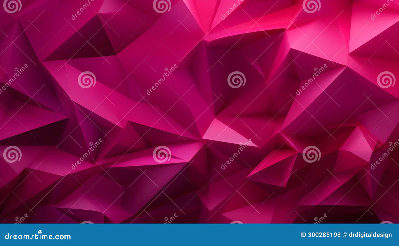 Abstract 3D Background of Triangular Shapes in Magenta Colors. Modern ...