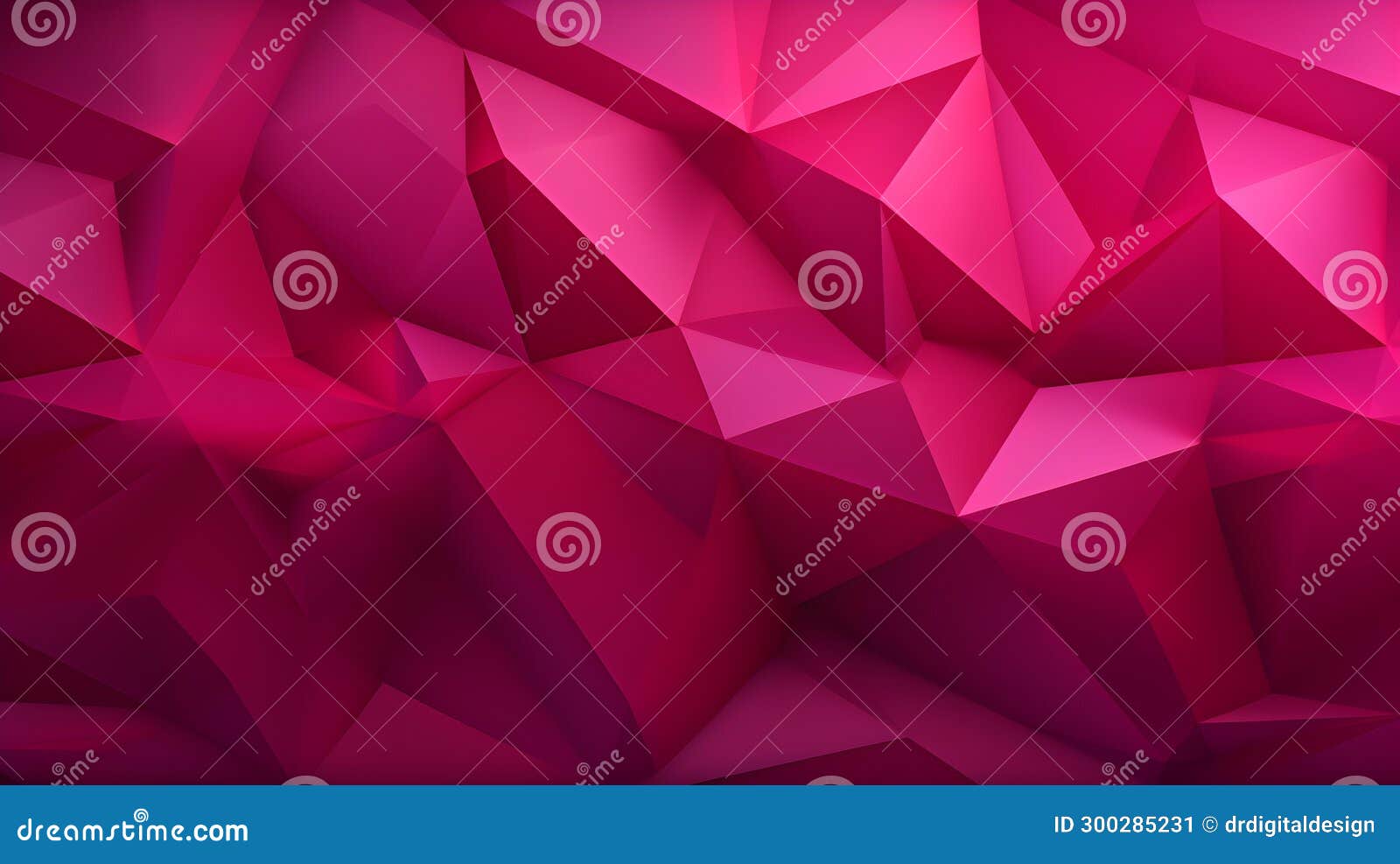 Abstract 3D Background of Triangular Shapes in Magenta Colors. Modern ...