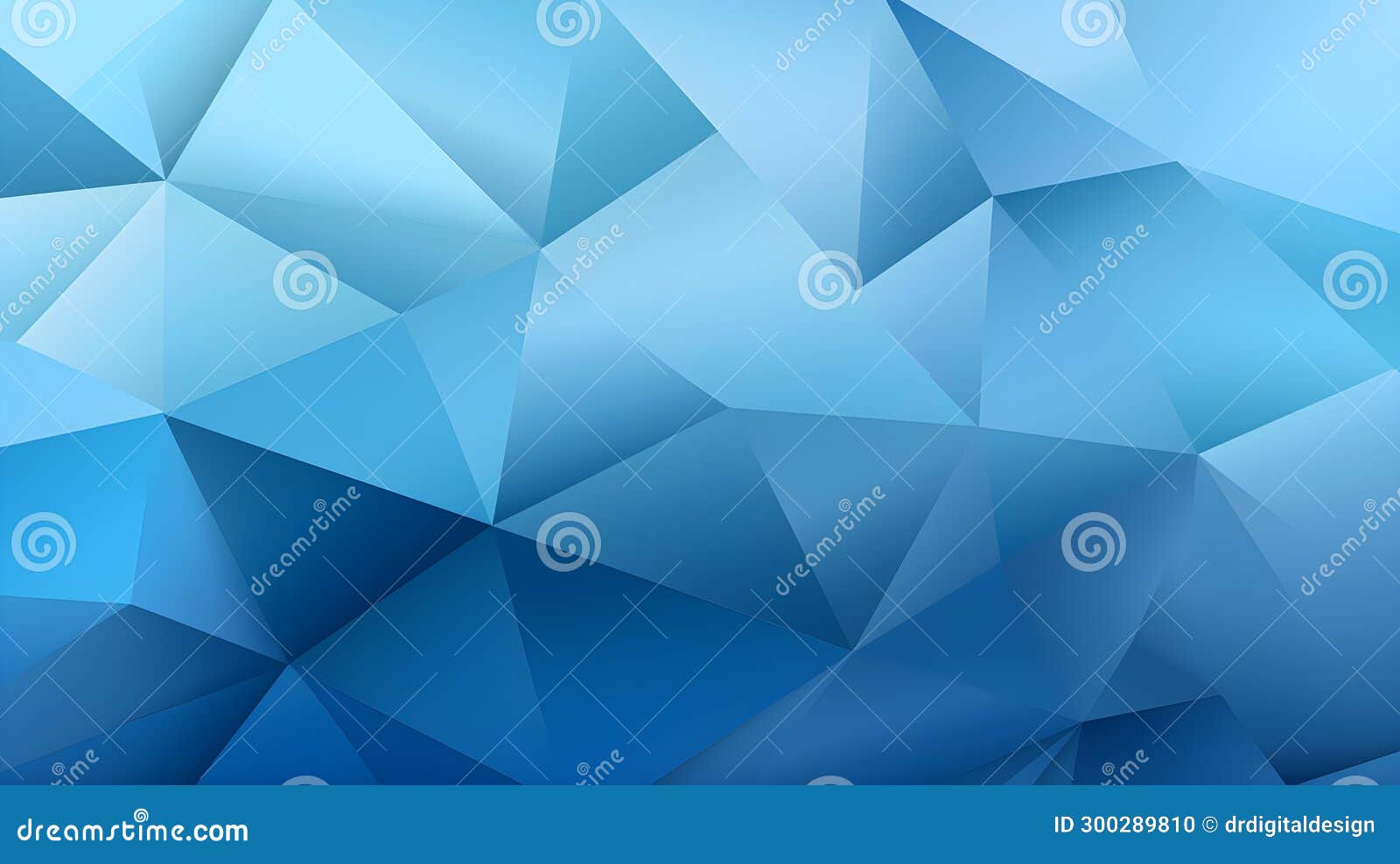 Abstract 3D Background of Triangular Shapes in Sky Blue Colors. Modern ...
