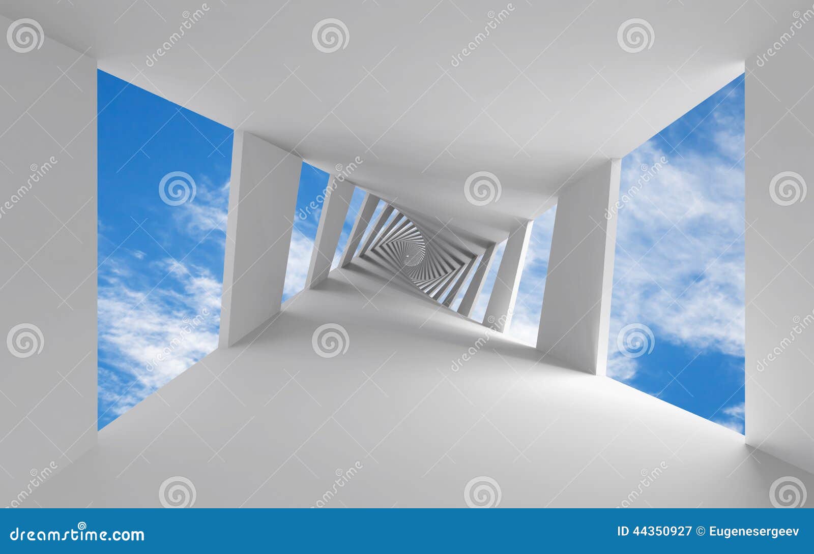 Abstract 3d Background with Twisted Corridor Stock Illustration ...