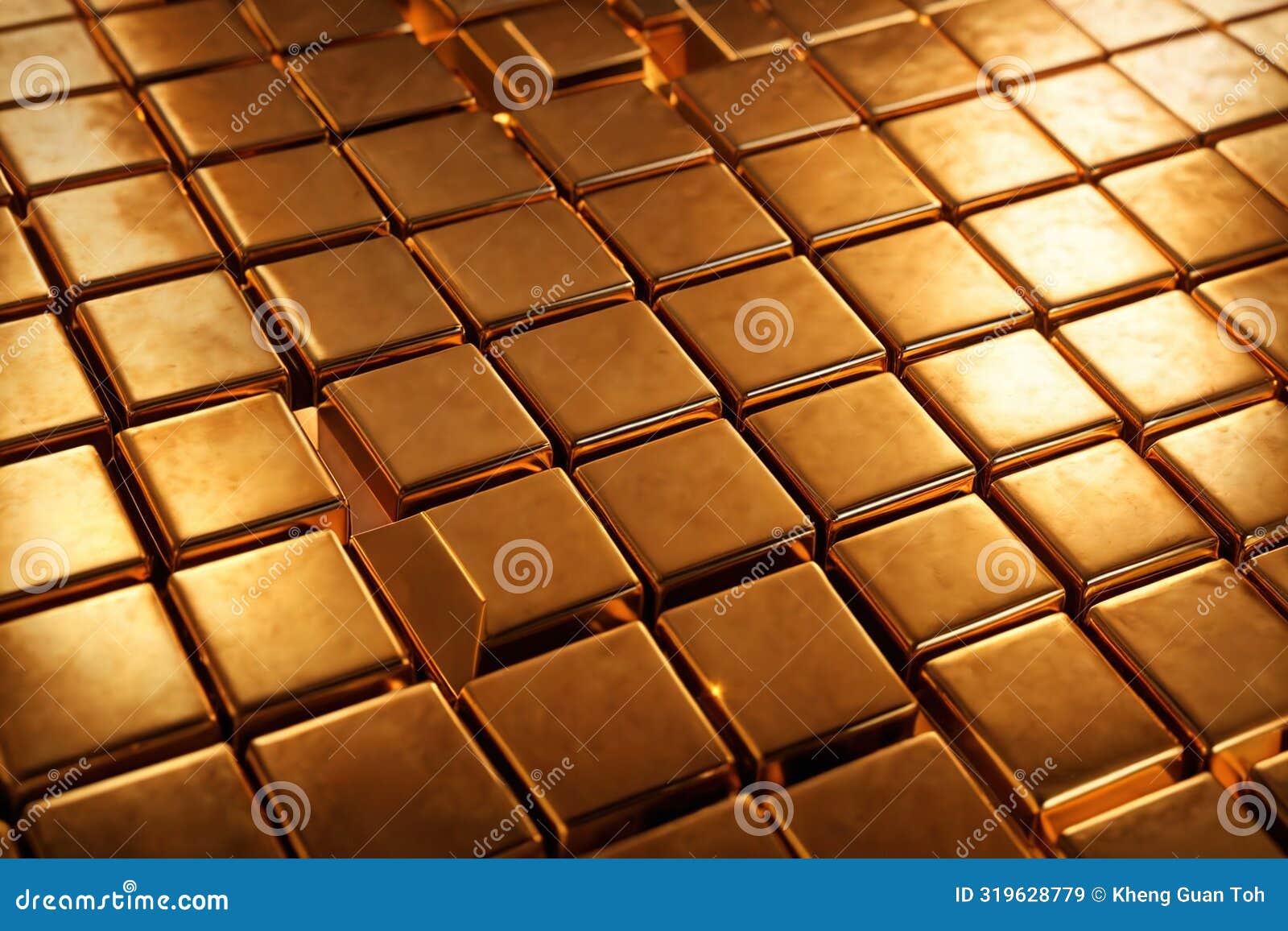 Abstract 3d Background Wallpaper of 3d Gold Metal Cube Mosaic Pattern ...