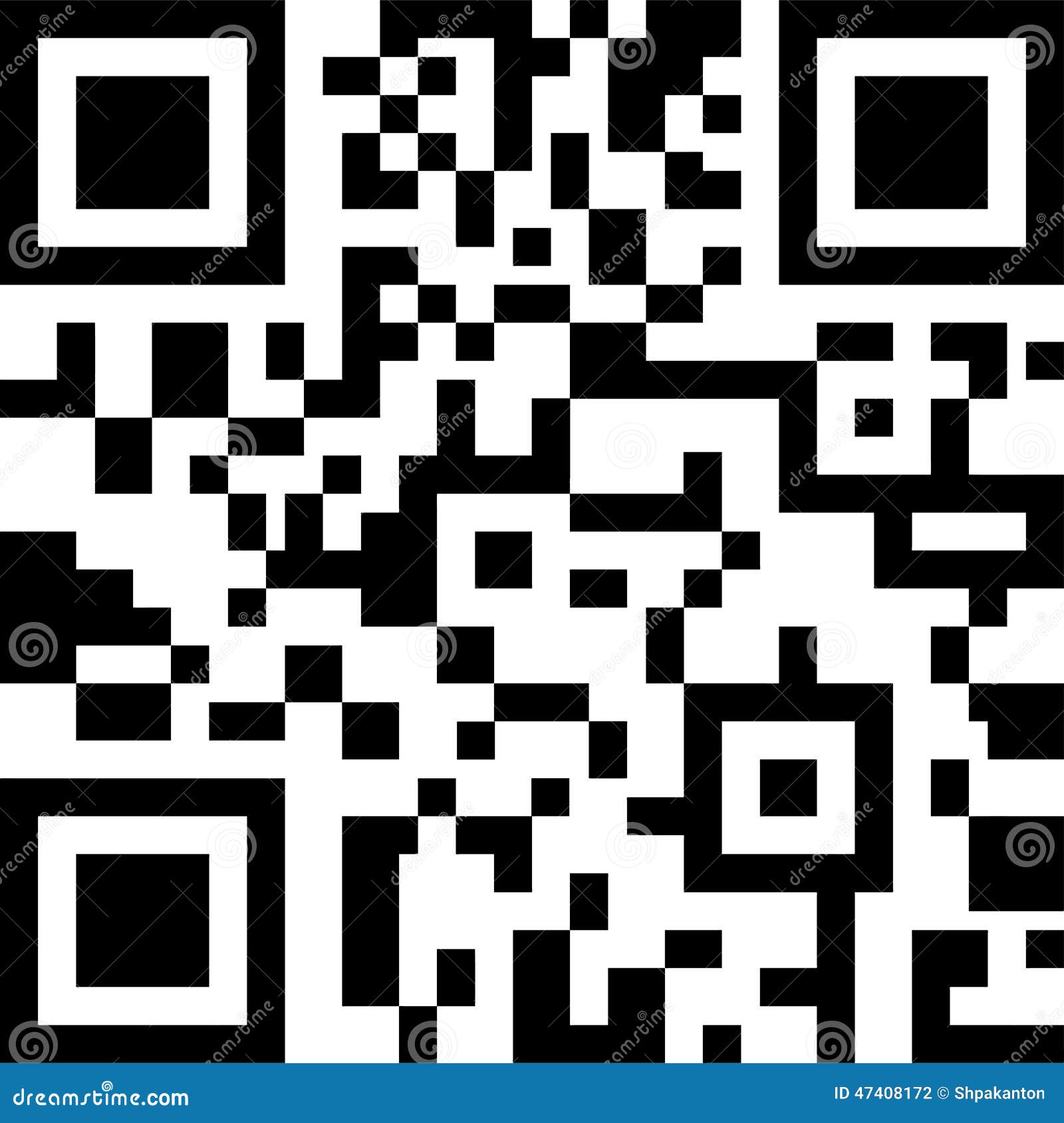 Abstract 2D Barcode. Black and White Illustration. Stock Vector ...