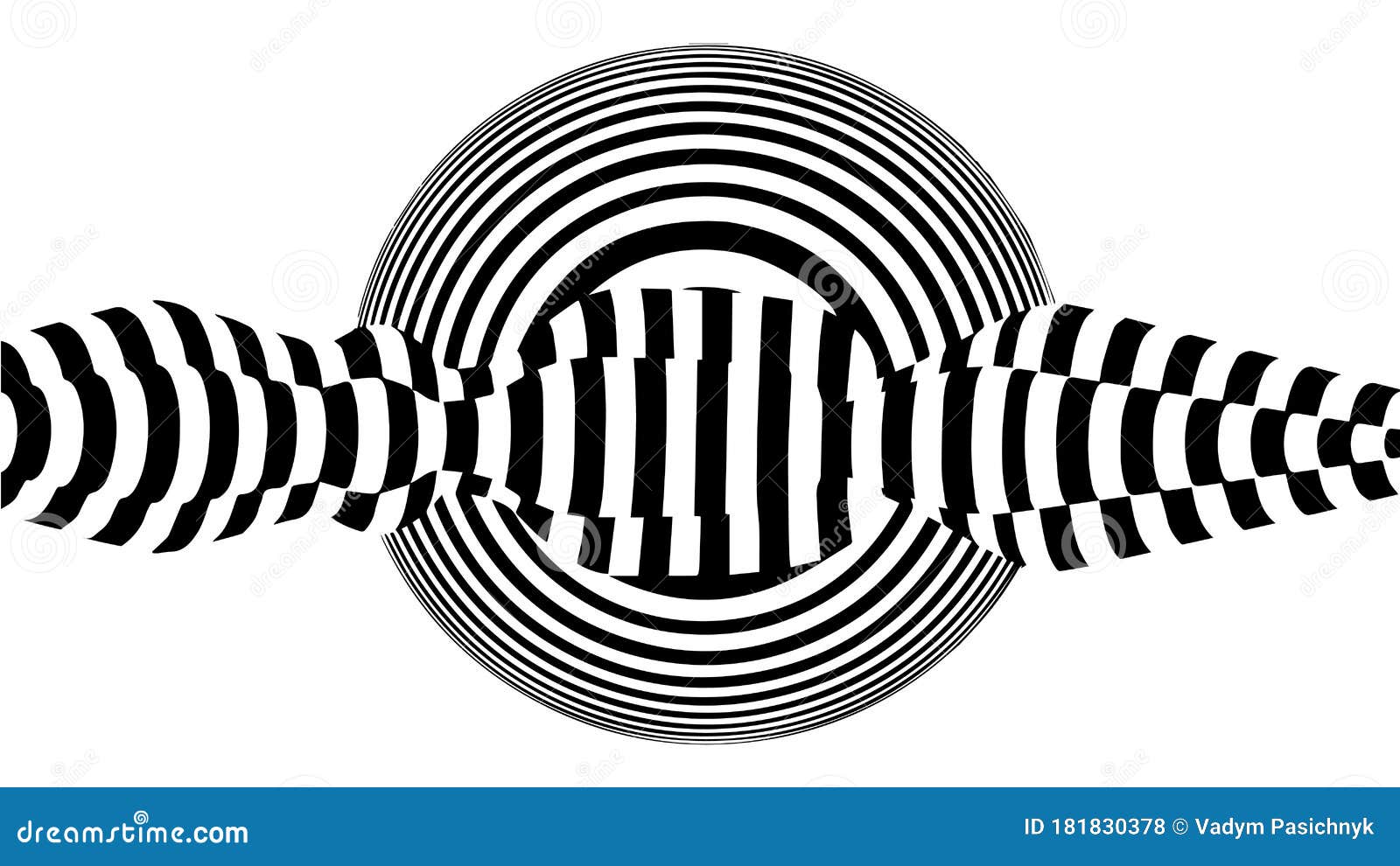 Abstract 3d Black and White Illusions. Optical Illusion Lines ...