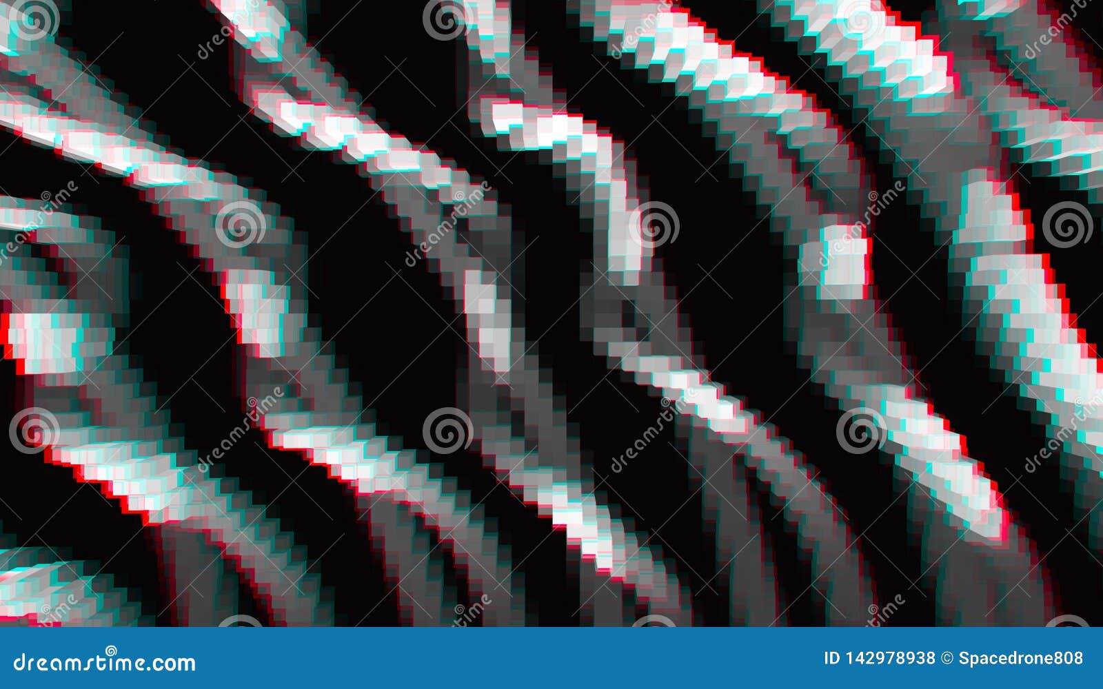 Abstract 3d Blocks with Chromatic Aberration Illustration Background ...