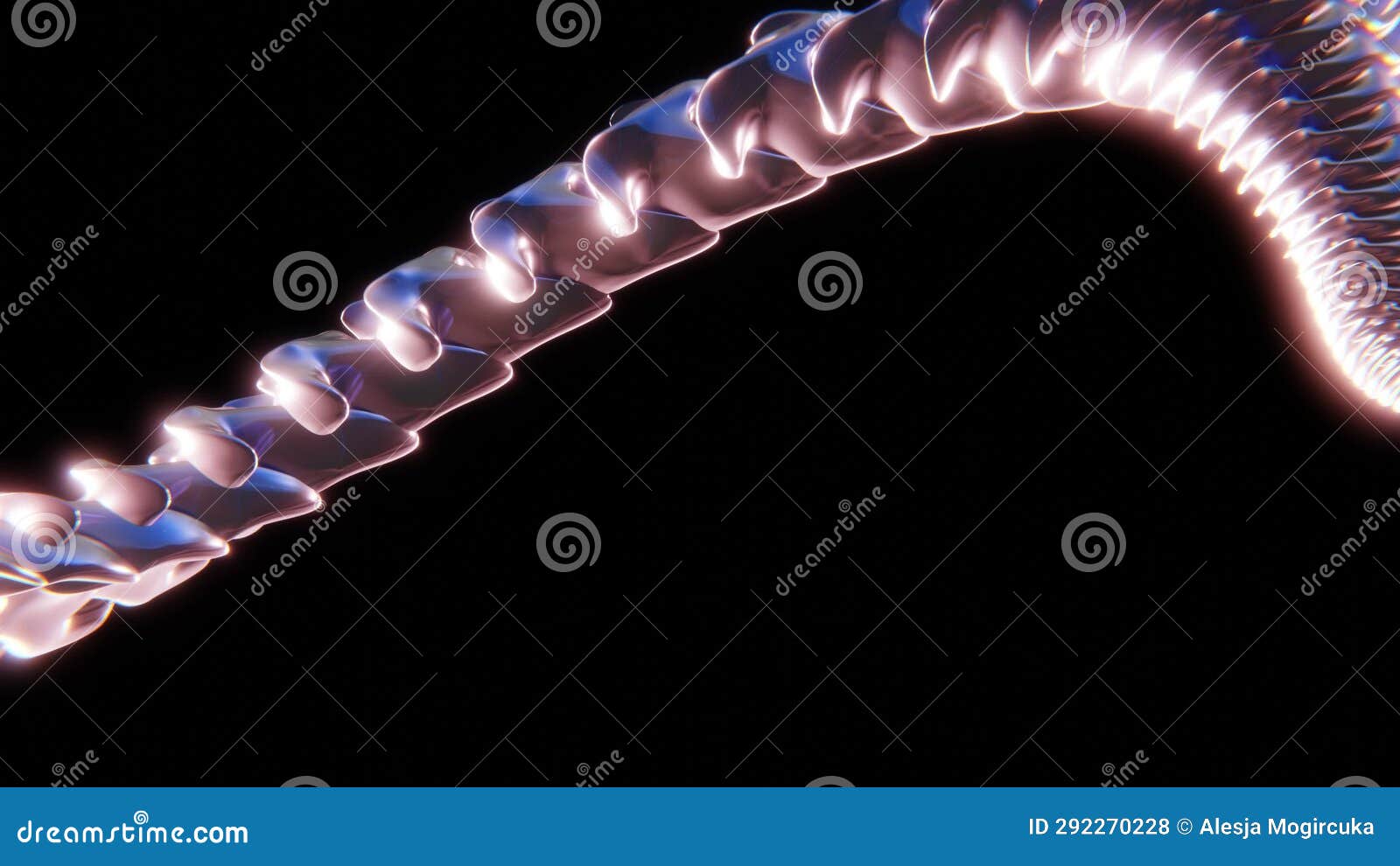 Abstract 3D Blue and Pink Chrometype Array Snake Shape with Black ...