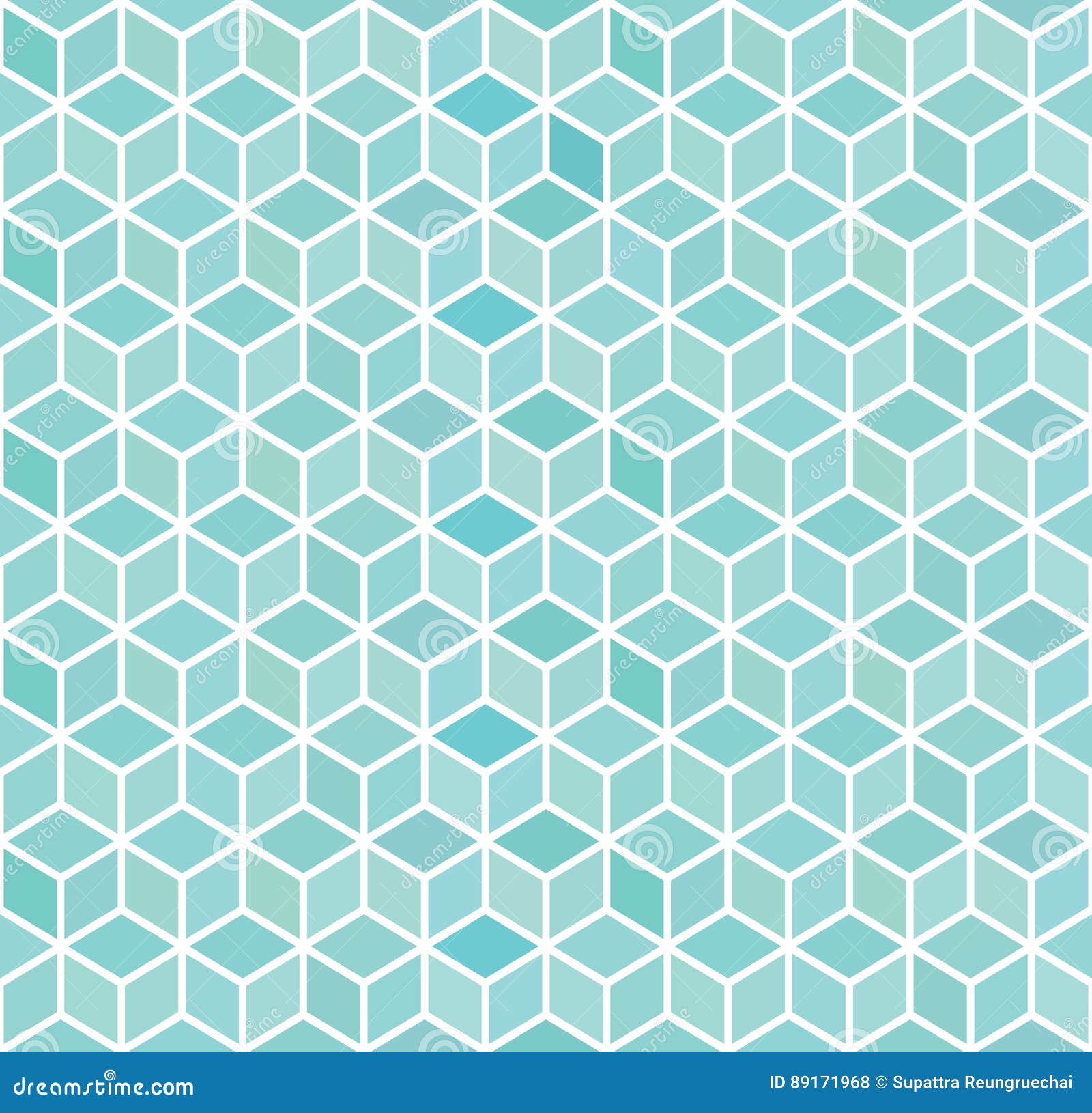 Abstract 3d Blue Square Geometric Seamless Pattern. Vector Illustration ...