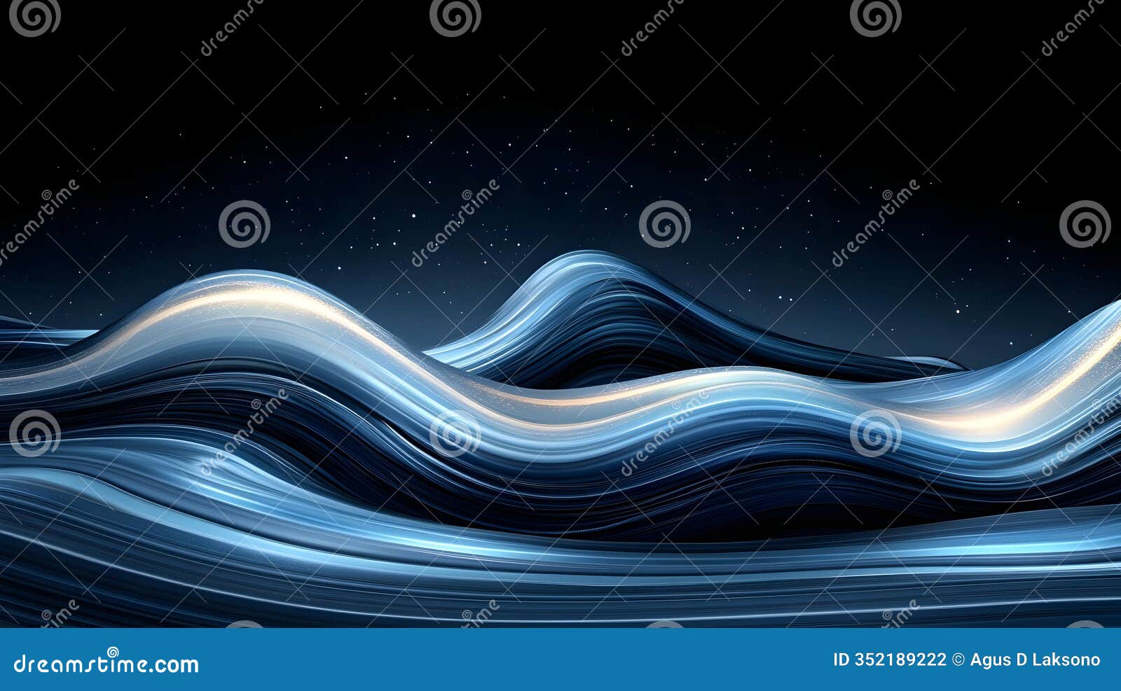 Abstract 3D Blue Wave Background Illustration Stock Illustration ...