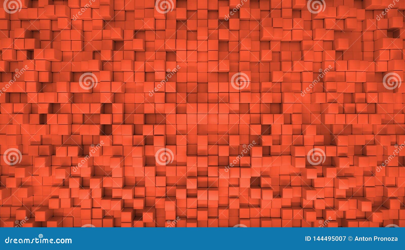 Abstract 3D Box Background with Random Position Red Stock Illustration ...