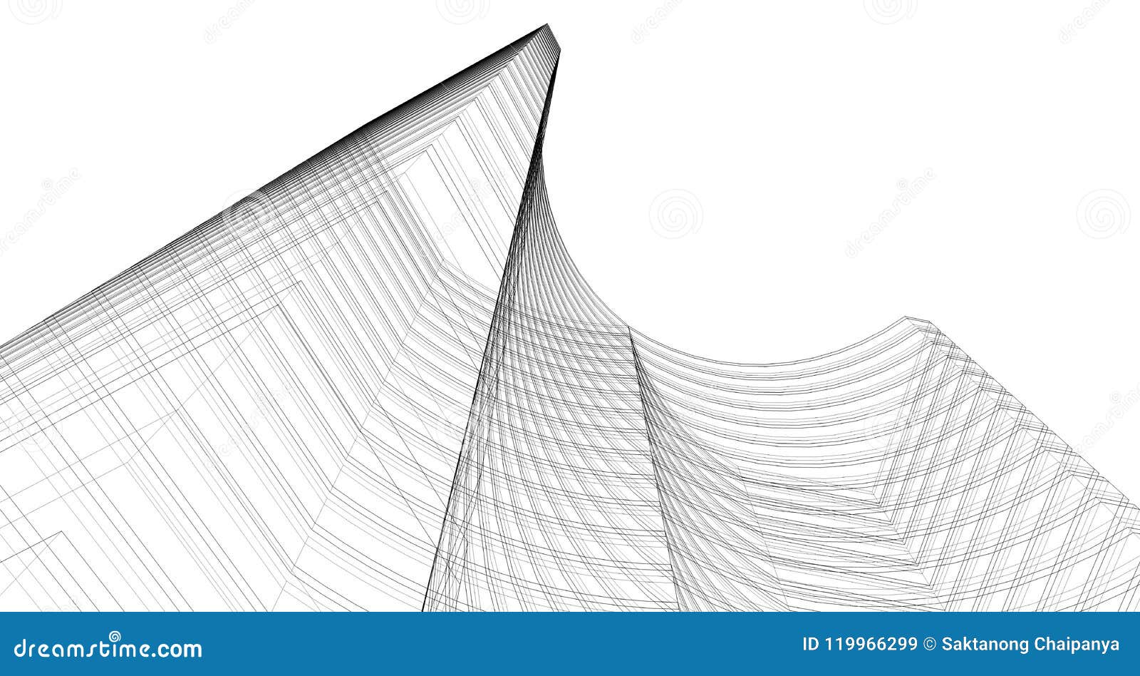 Abstract 3D Building Wireframe Structure. Illustration Construct Stock ...
