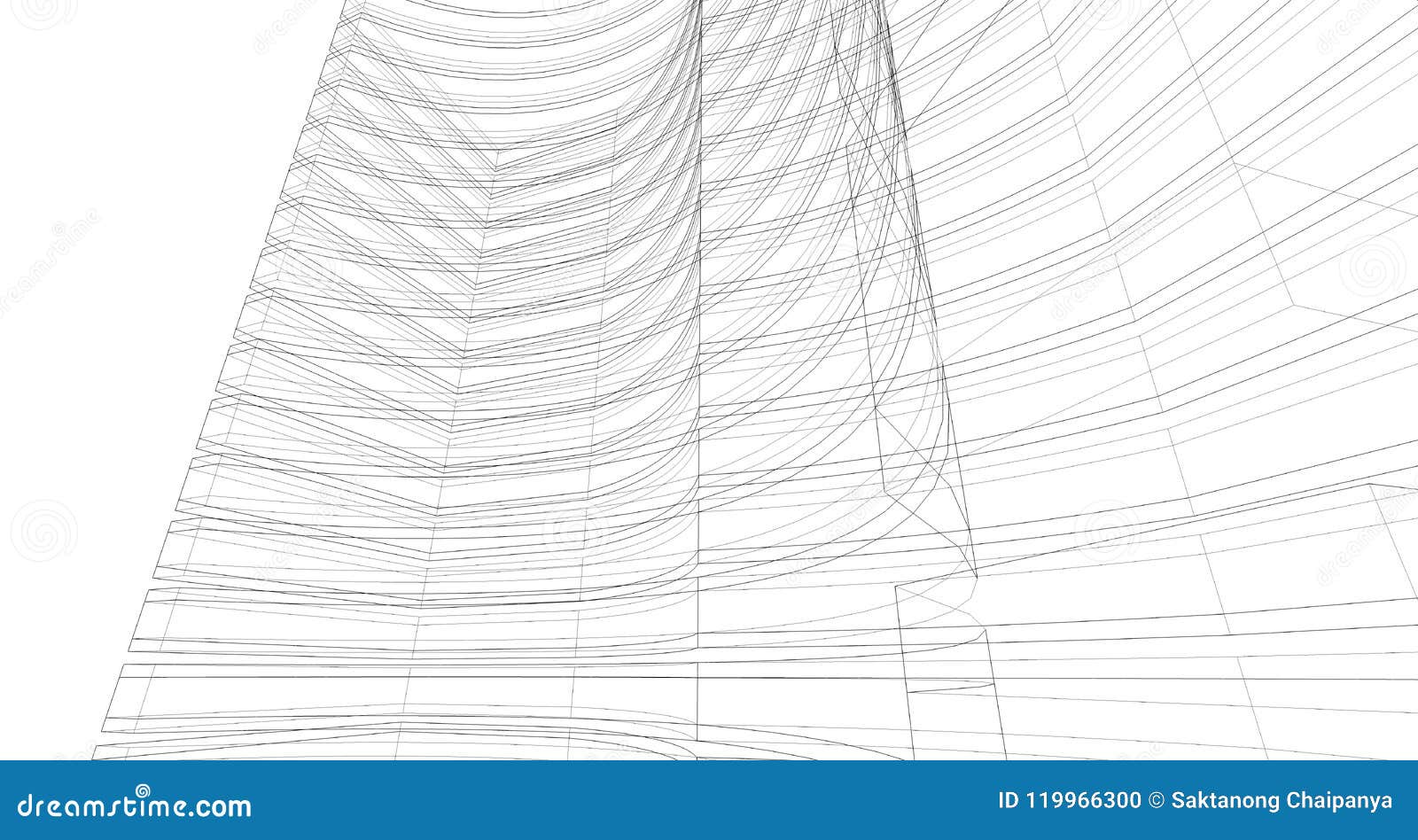 Abstract 3D Building Wireframe Structure. Illustration Construct Stock ...