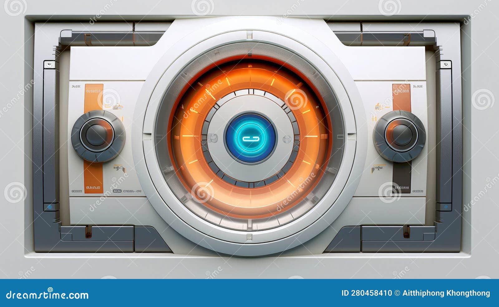 Abstract 3d Button, Aim Control and Digital Interface, Button Technology and Future Tech Game ...