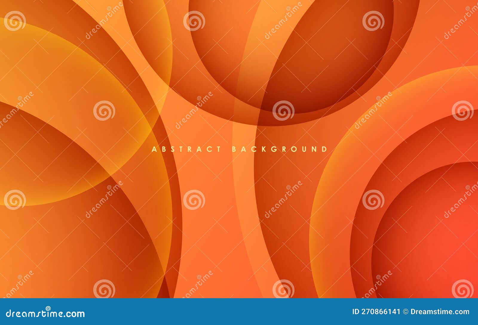Abstract 3D Circle Layers Orange Gradient Background. Stock Vector ...