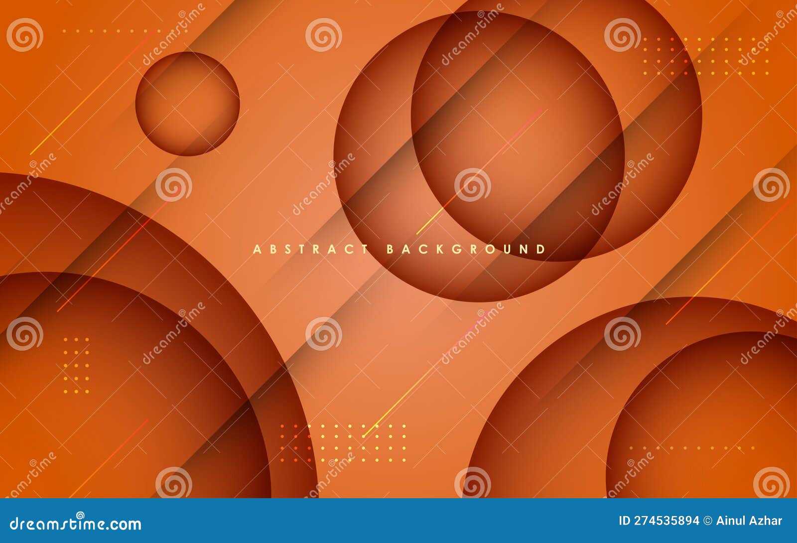 Abstract 3D Circle Layers Orange Gradient Background. Stock Vector ...
