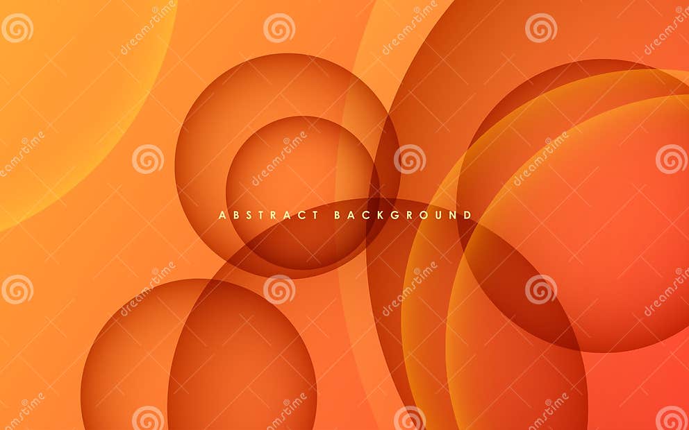 Abstract 3D Circle Layers Orange Gradient Background. Stock Vector ...