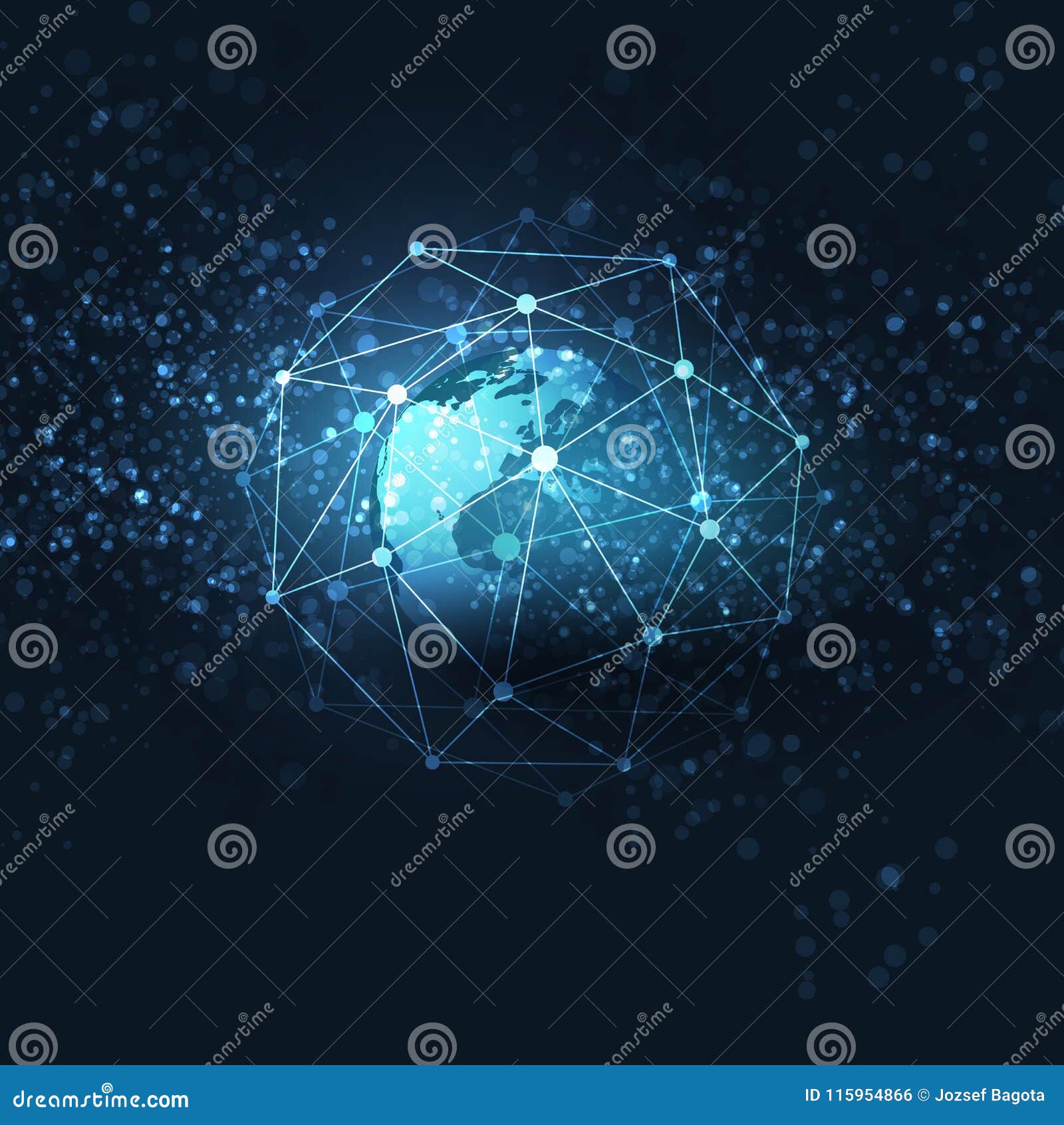 Cloud Computing and Networks Concept with Earth Globe - Abstract Global ...