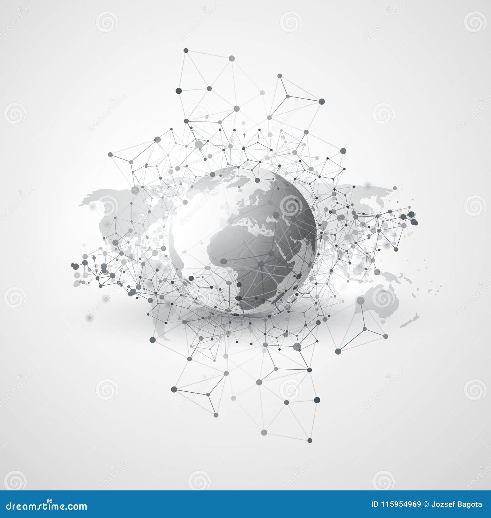 Cloud Computing and Networks Concept with World Map - Global Digital ...
