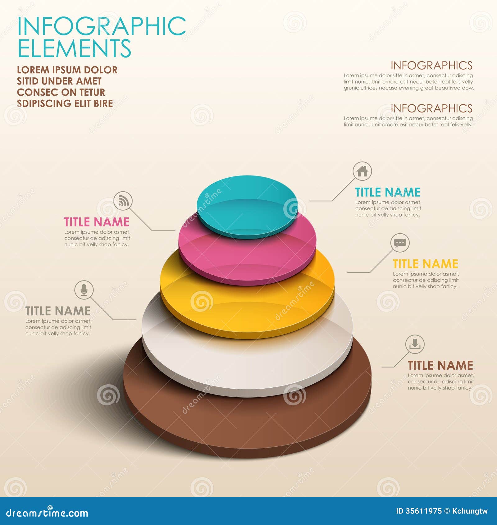 Abstract 3d Color Tower Infographics Stock Vector - Illustration of ...