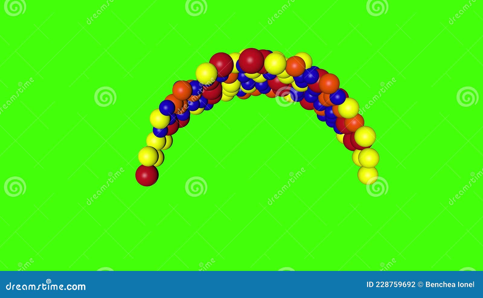 Abstract 3D Colored Balls Animation on Green Screen Chroma Key, Shape ...