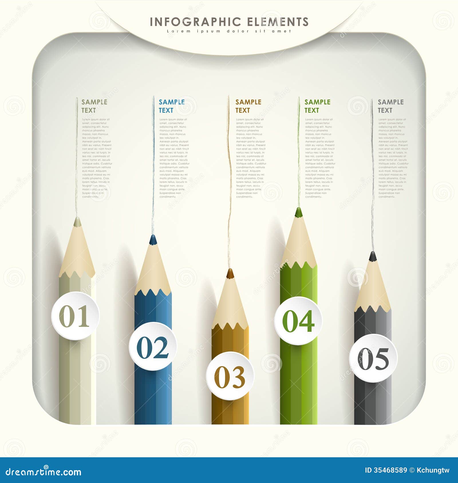 Abstract 3d Colored Pencil Infographics Stock Vector - Illustration of ...