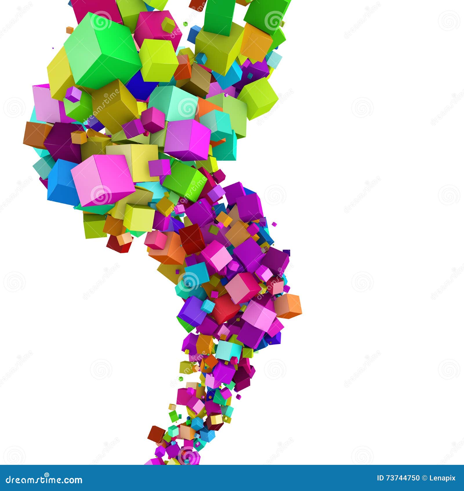 Abstract 3D Colorful Cubes Flow Stock Illustration - Illustration of ...