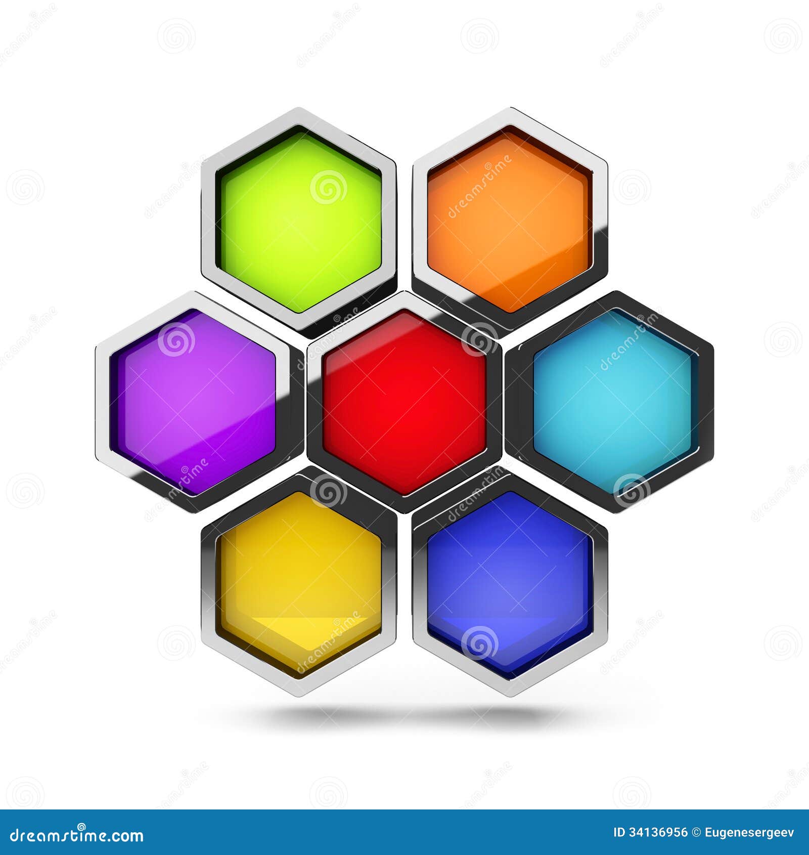 Abstract 3d Colorful Honeycomb Design Palette Stock Illustration ...