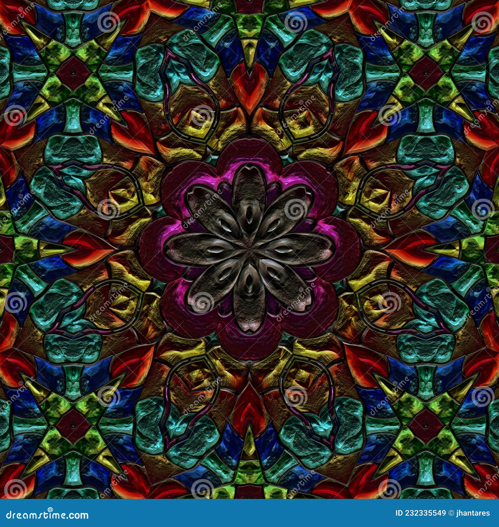 3d Colorful Metallic Surface Octagonal Pattern Stock Illustration ...