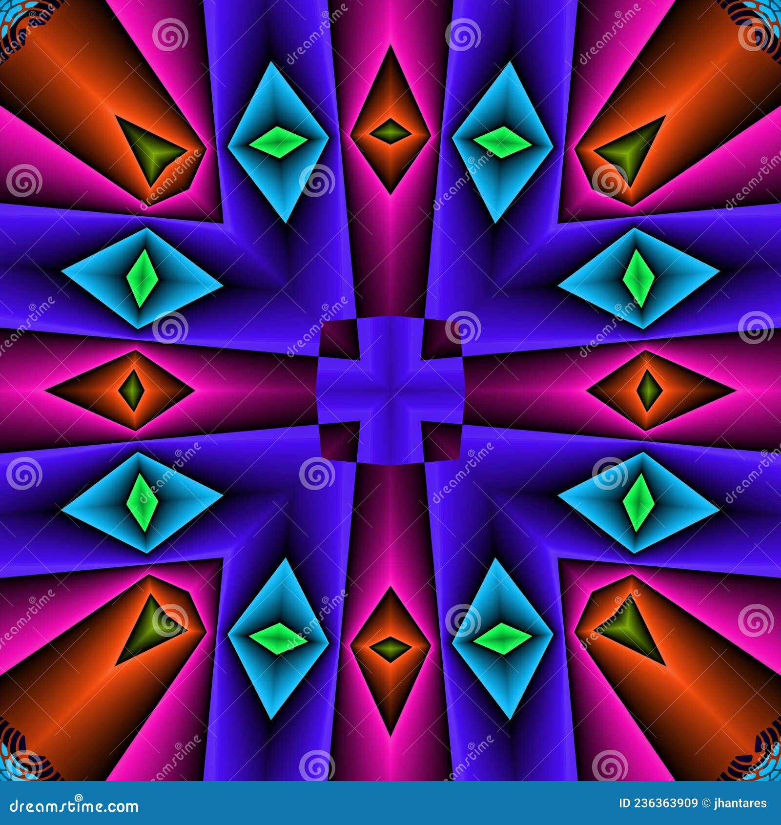 Set Of 4 Symmetric Geometric Shapes. Vector Illustration ...