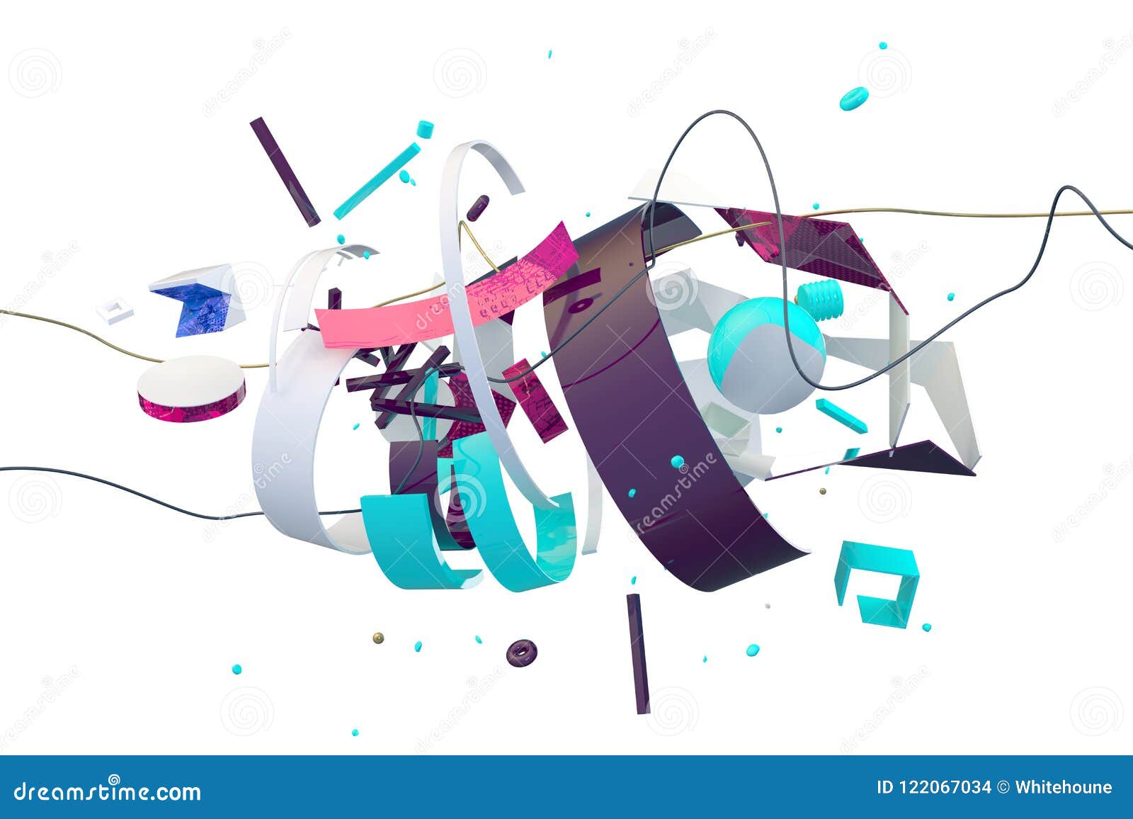 Abstract 3D composition stock illustration. Illustration of complex ...