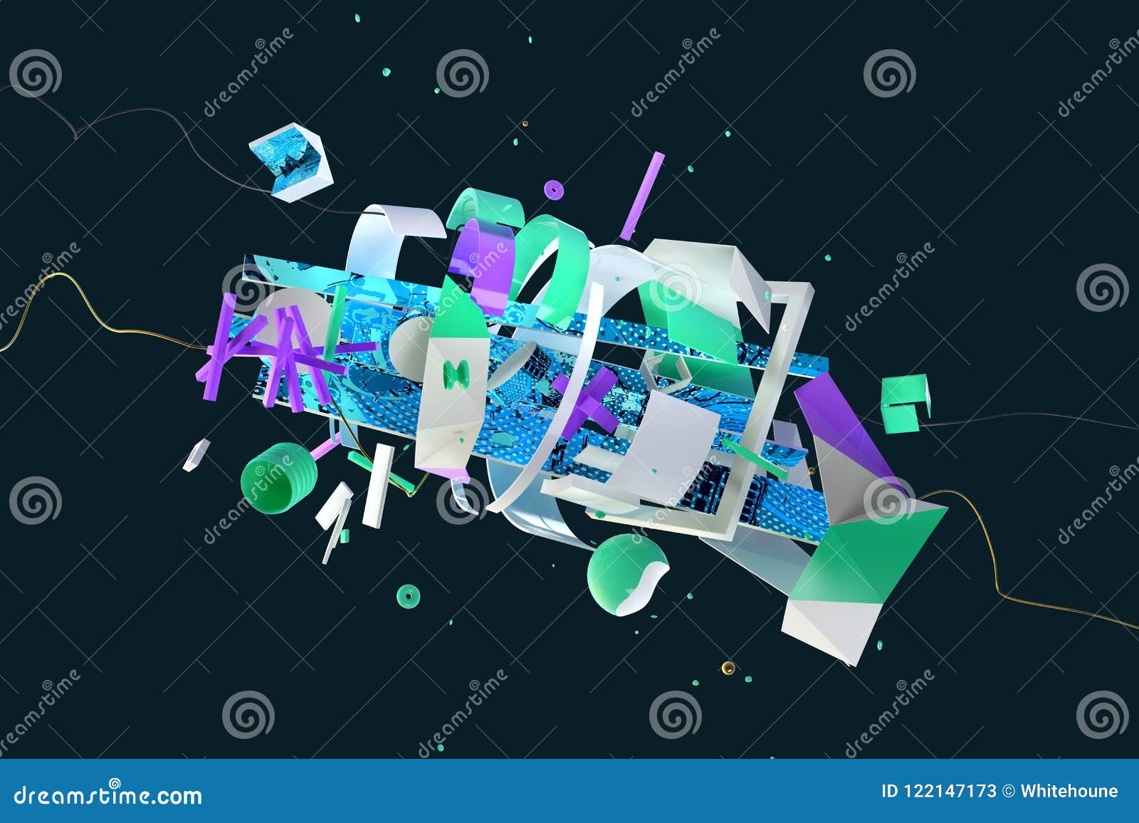Abstract 3D composition stock illustration. Illustration of poligonal ...