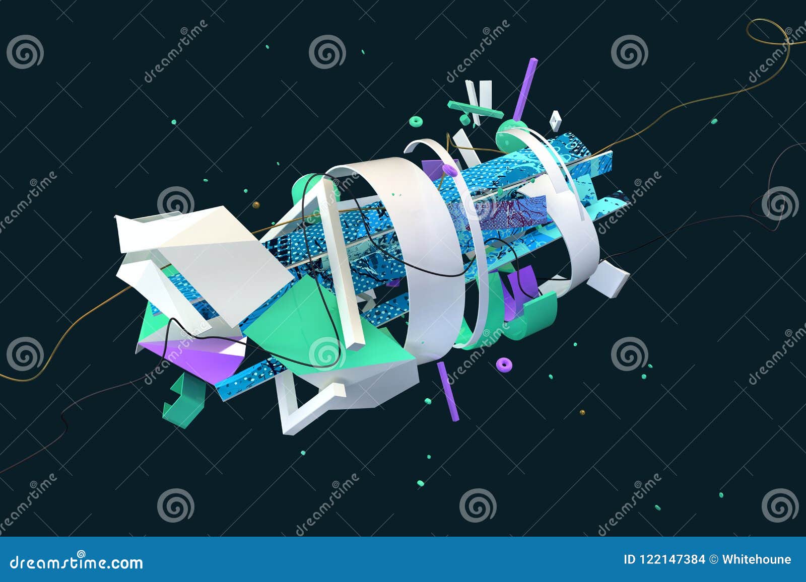 Abstract 3D composition stock illustration. Illustration of poligonal ...