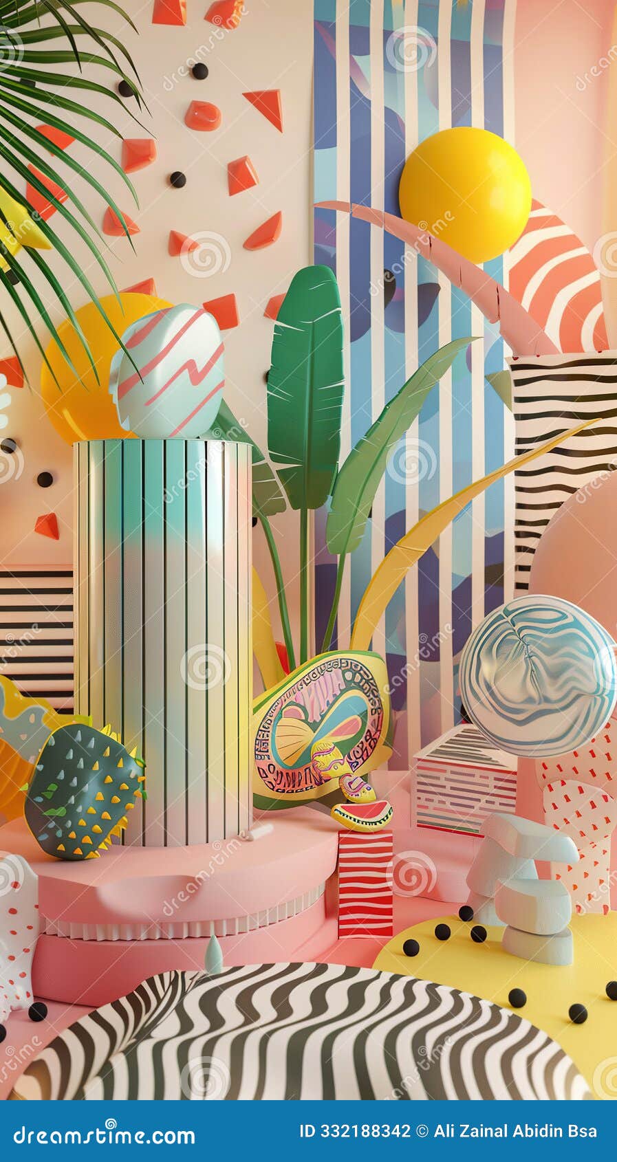 Abstract 3D Composition stock illustration. Illustration of texture ...