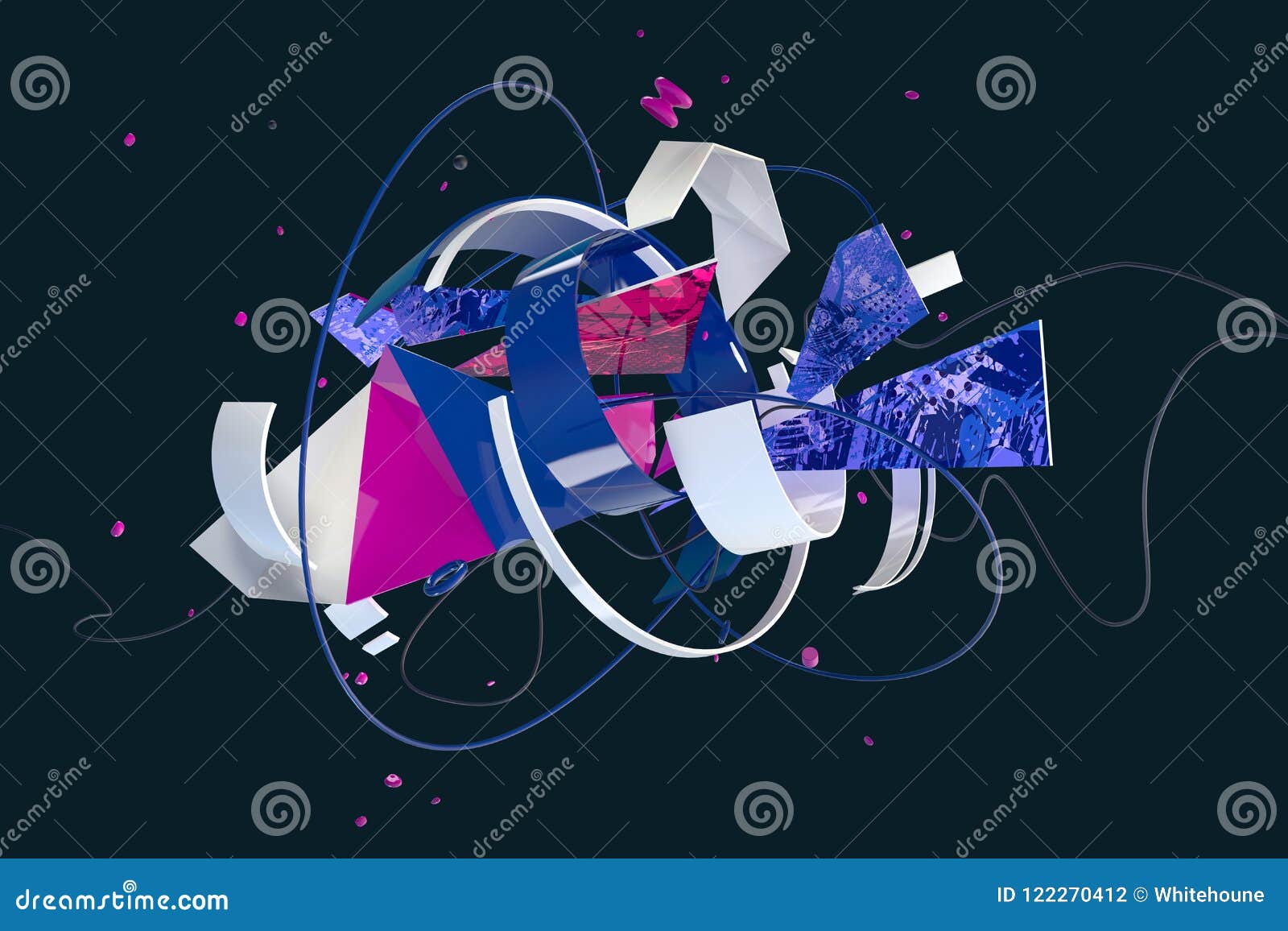 Abstract 3D Composition with Strange Things and Objects Stock ...