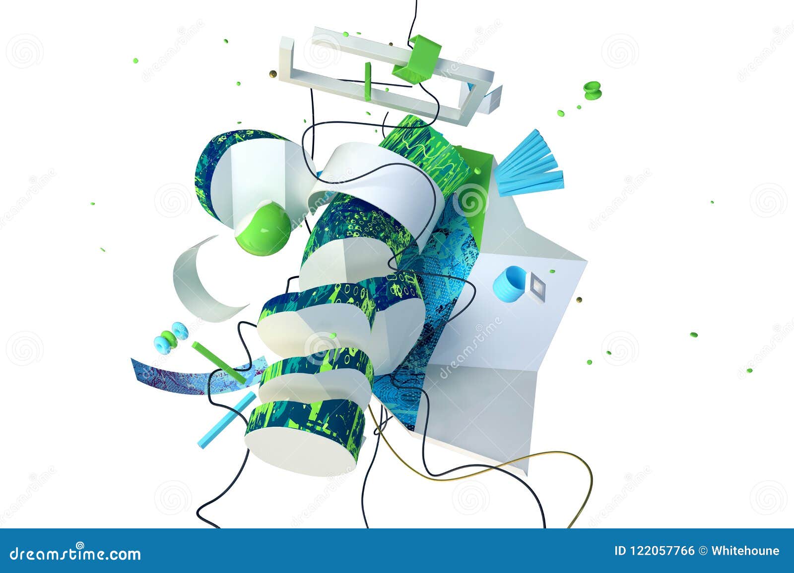 Abstract 3D composition stock illustration. Illustration of digital ...