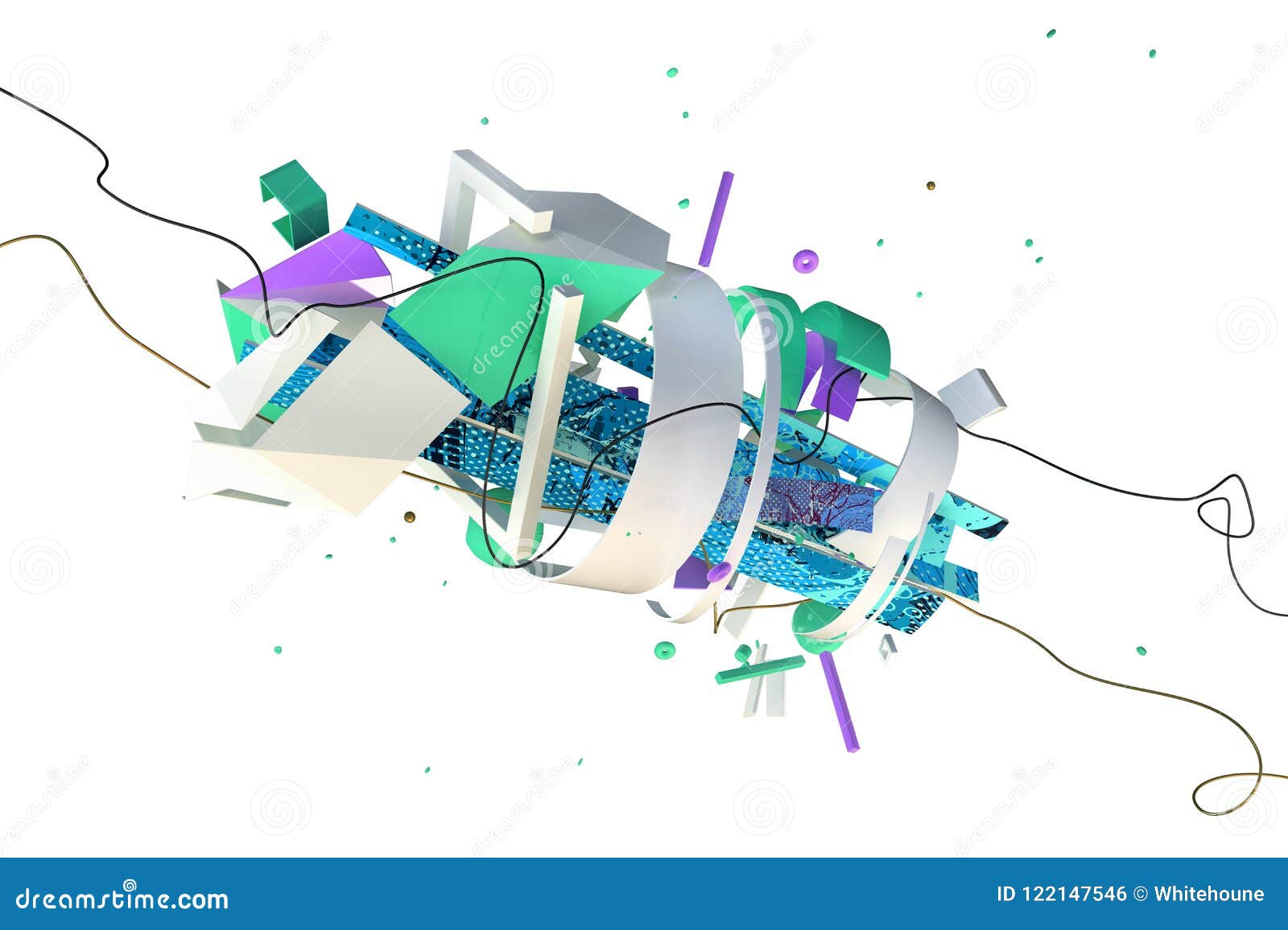 Abstract 3D composition stock illustration. Illustration of chaos ...