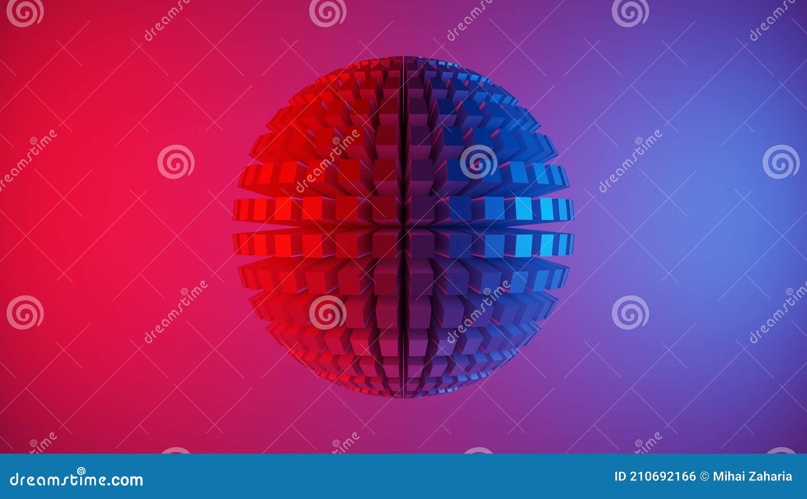 Abstract Illustration of a Colored Sphere Made of Squares Stock ...