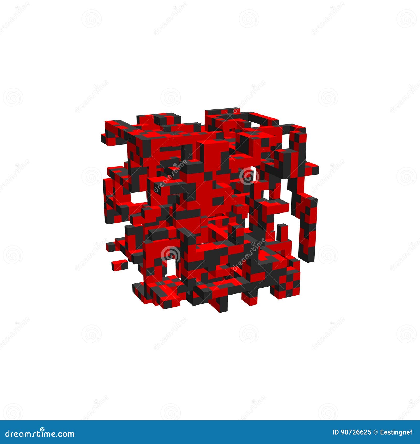 Abstract 3d Construction in Form of Cube. Vector Illustration. Stock ...